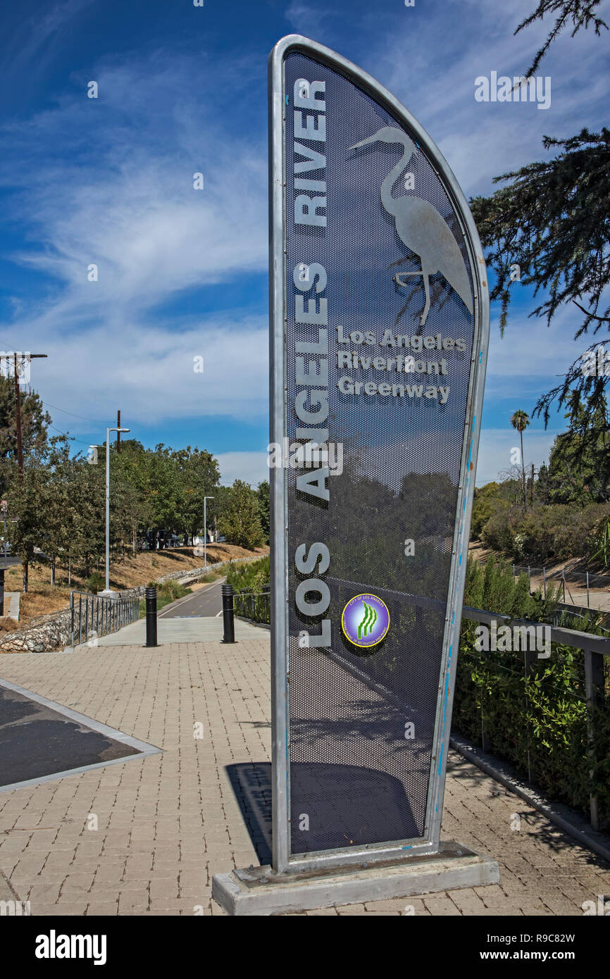 Los angeles Riverfront Greenway. Los Angeles River, Van Nuys ...