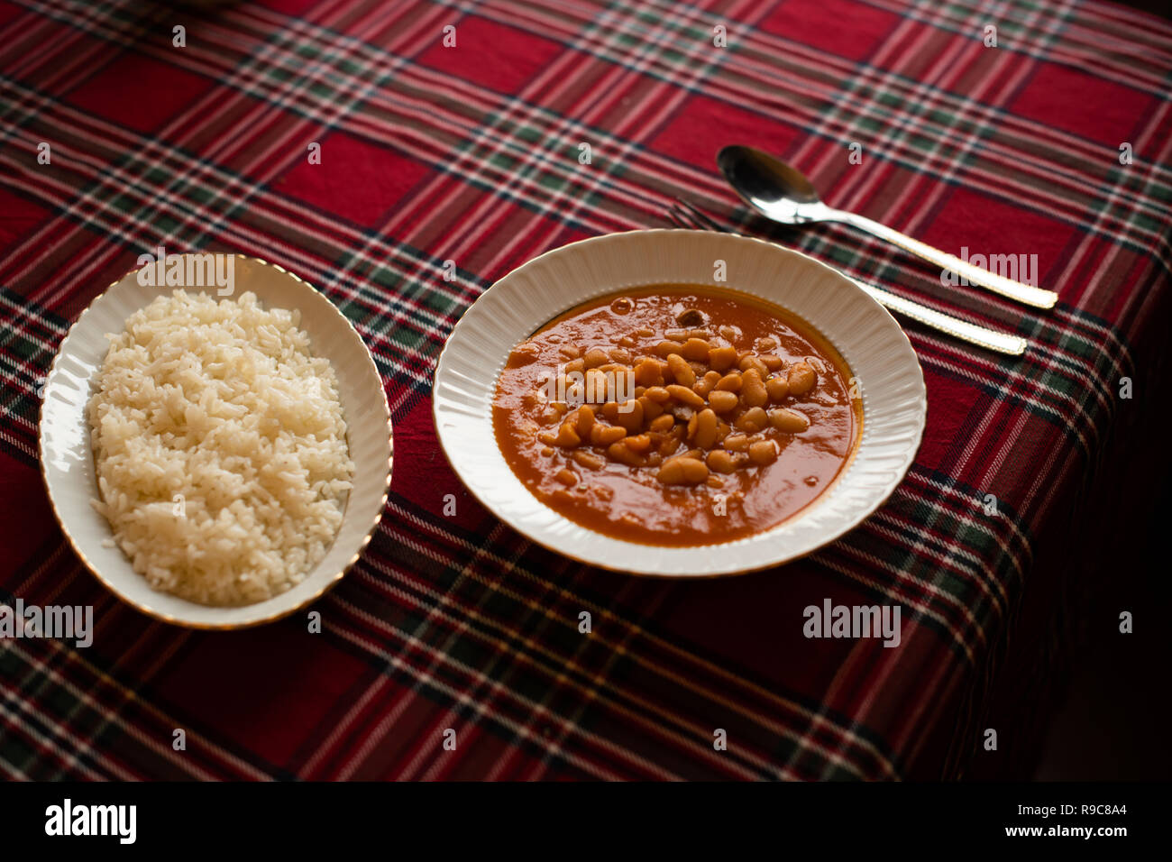 Kuru Fasulye Pilav, Baked White Beans, Traditional Turkish Food Stock ...