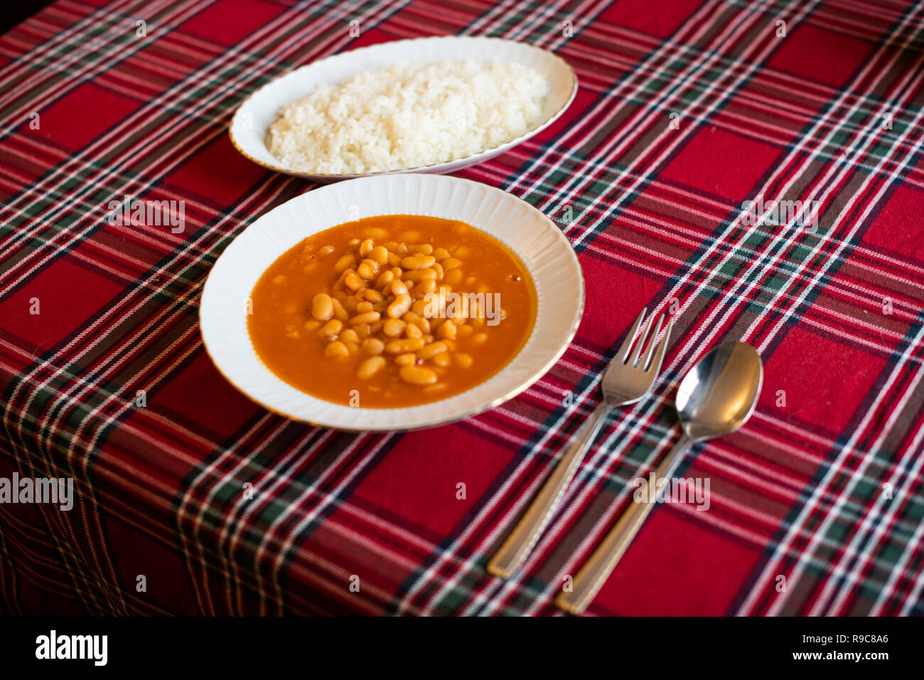 Kuru Fasulye Pilav, Baked White Beans, Traditional Turkish Food Stock ...