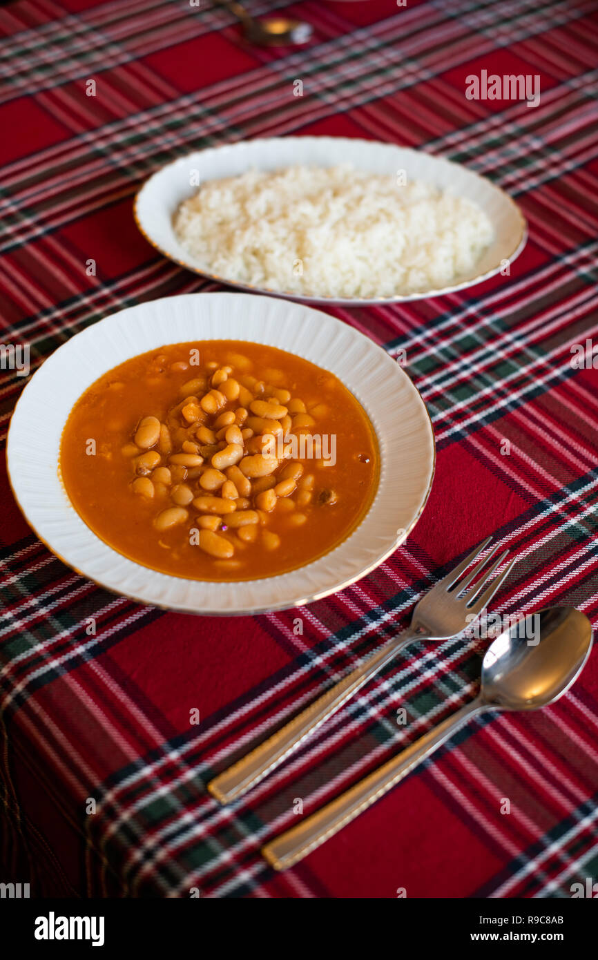 Kuru Fasulye Pilav, Baked White Beans, Traditional Turkish Food Stock ...
