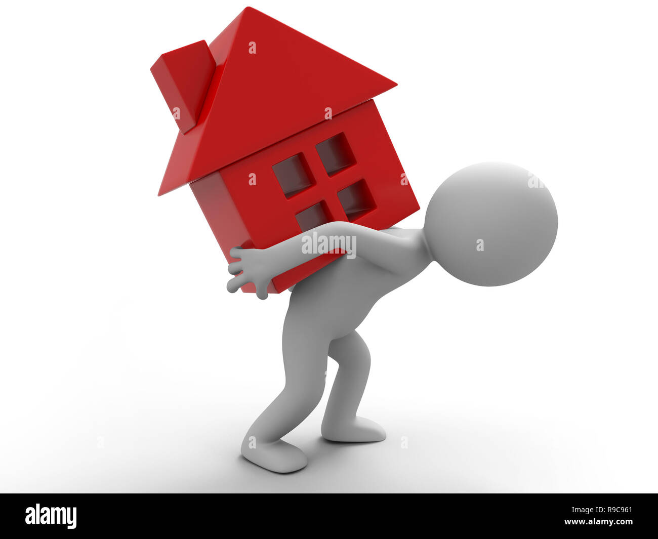 A man carrying a house Stock Photo - Alamy