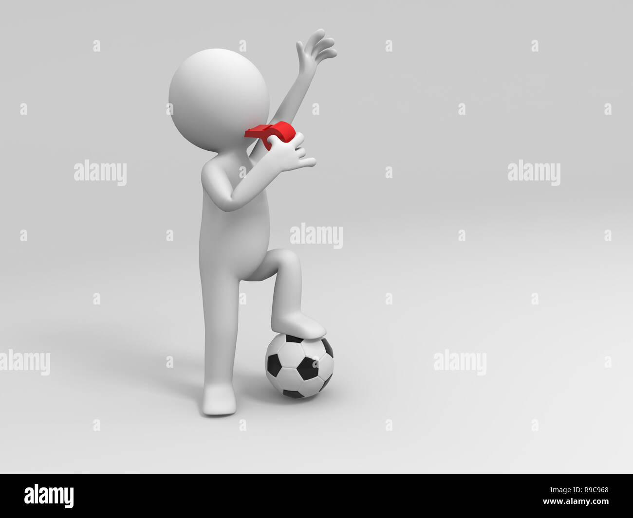 A man is blowing the whistle Stock Photo - Alamy