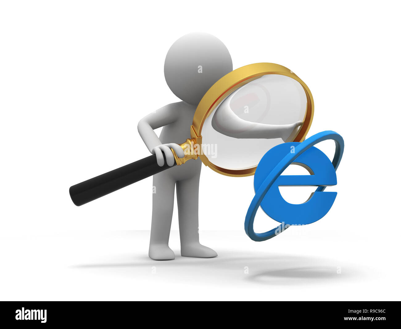 3d man search magnifying glass hi-res stock photography and images - Alamy