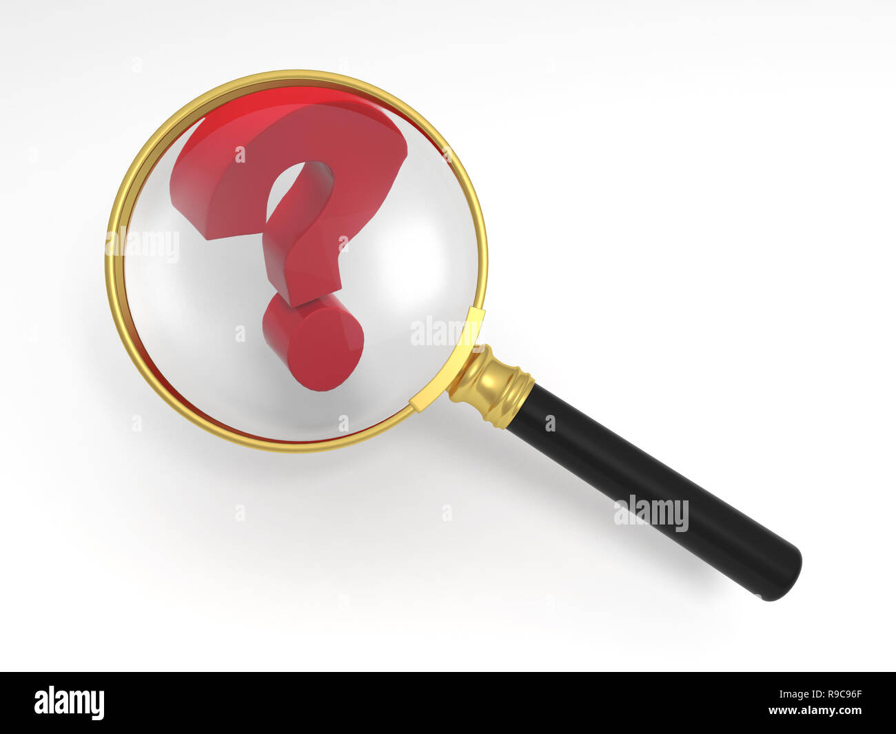 Magnifying glass and question mark Stock Photo - Alamy