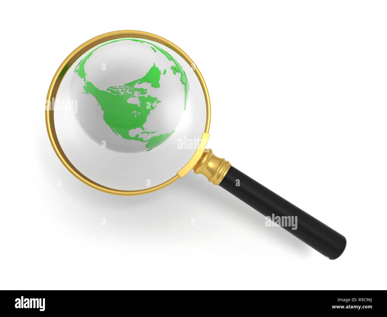 Earth planet magnifying glass hi-res stock photography and images - Alamy