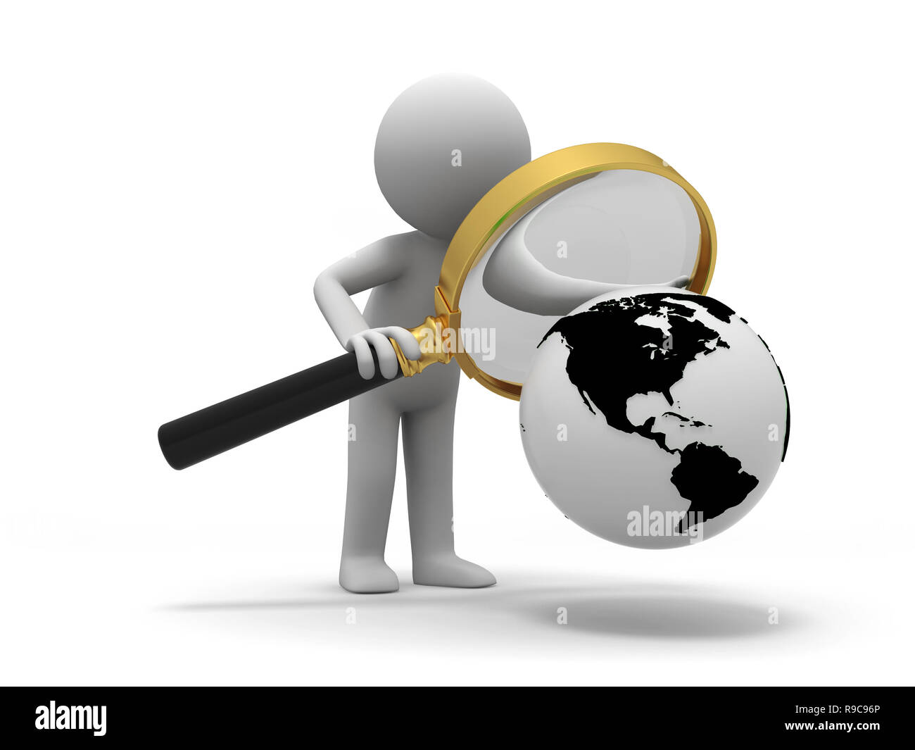 A 3d people in the earth observation Stock Photo - Alamy