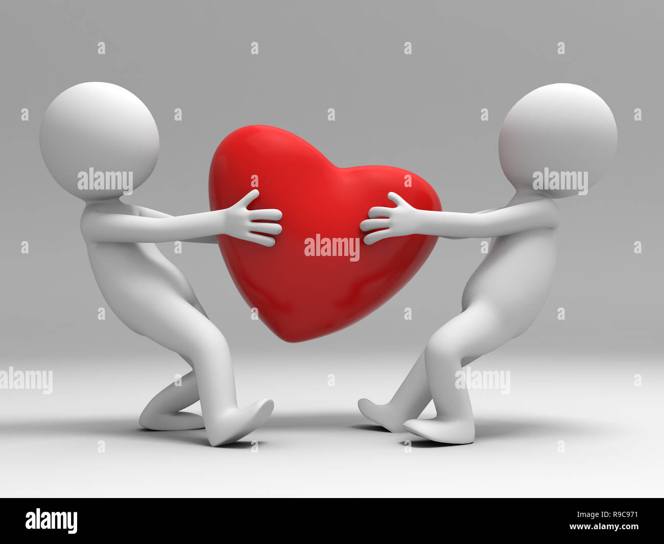 Two men are fighting for a heart Stock Photo - Alamy