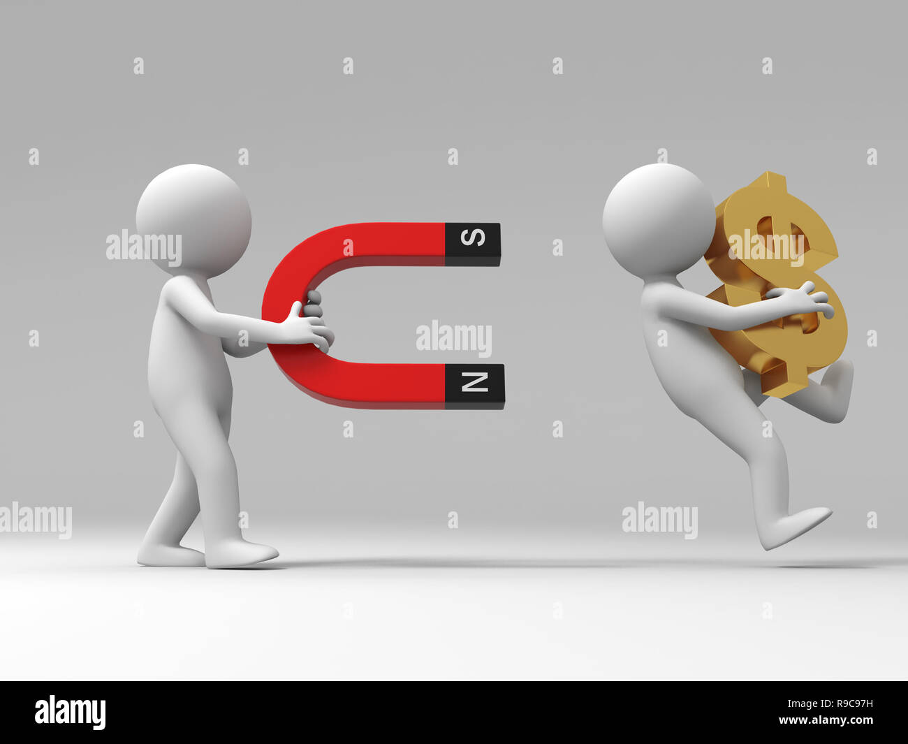 Two men and a magnet Stock Photo - Alamy