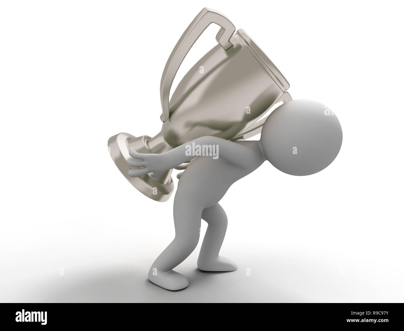 One difficult carrying a trophy Stock Photo - Alamy