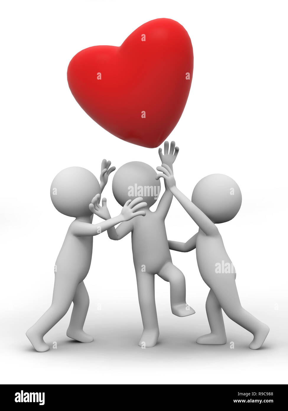 Three people are fighting for a heart Stock Photo - Alamy
