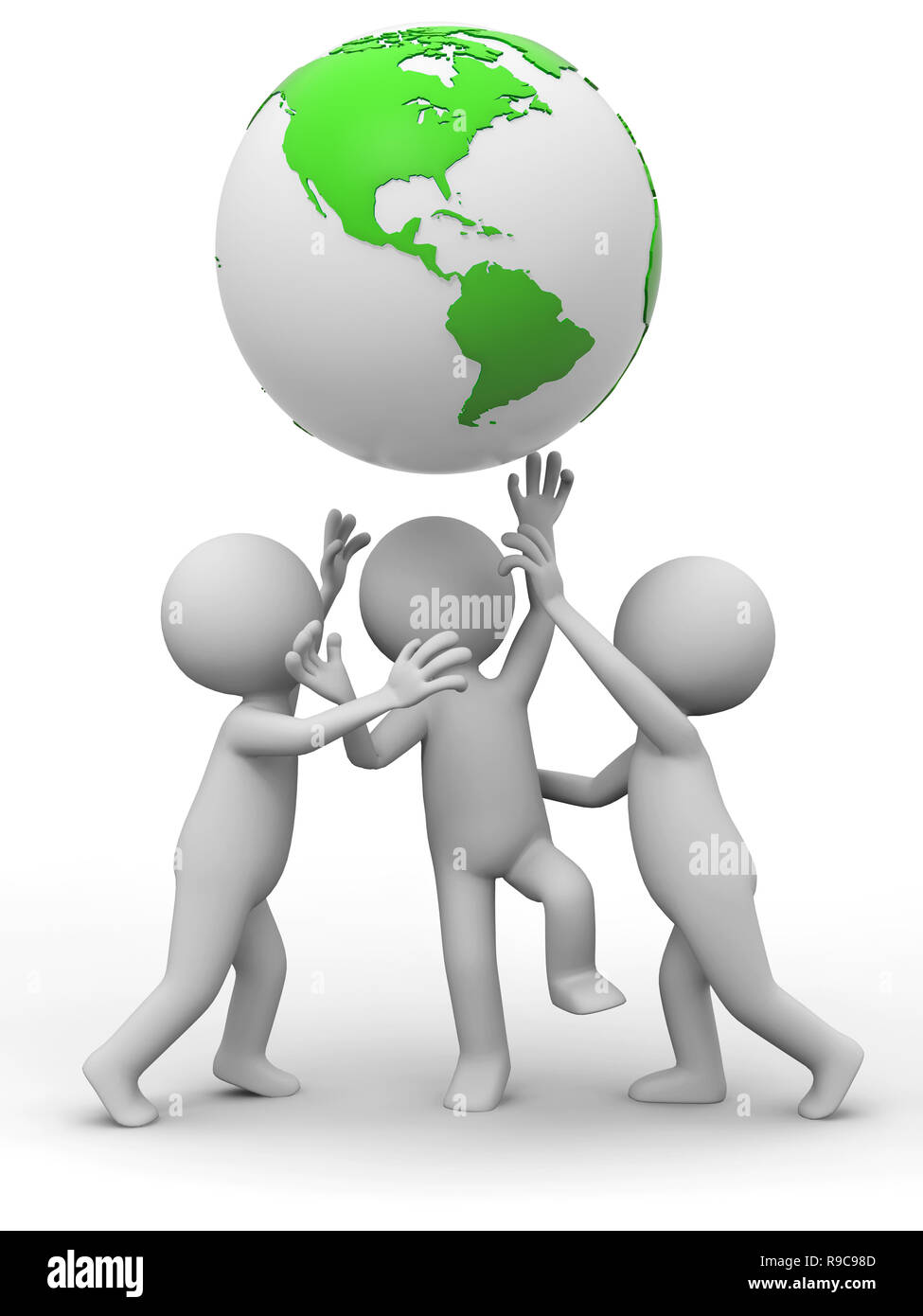 Three people are fighting for the earth Stock Photo - Alamy