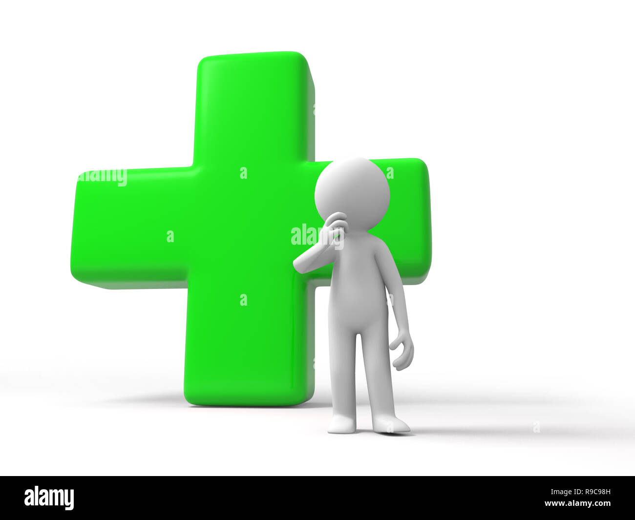 A man standing in front of a cross Stock Photo - Alamy