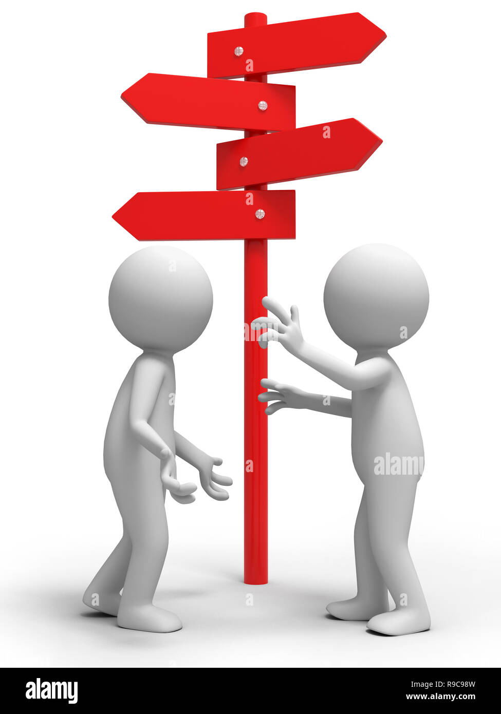 two man standing in front of a road sign Stock Photo - Alamy