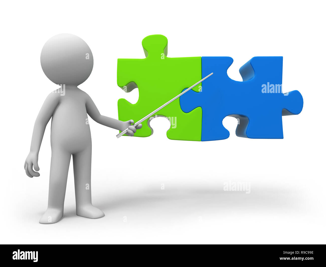 A man is explaining the puzzles Stock Photo - Alamy