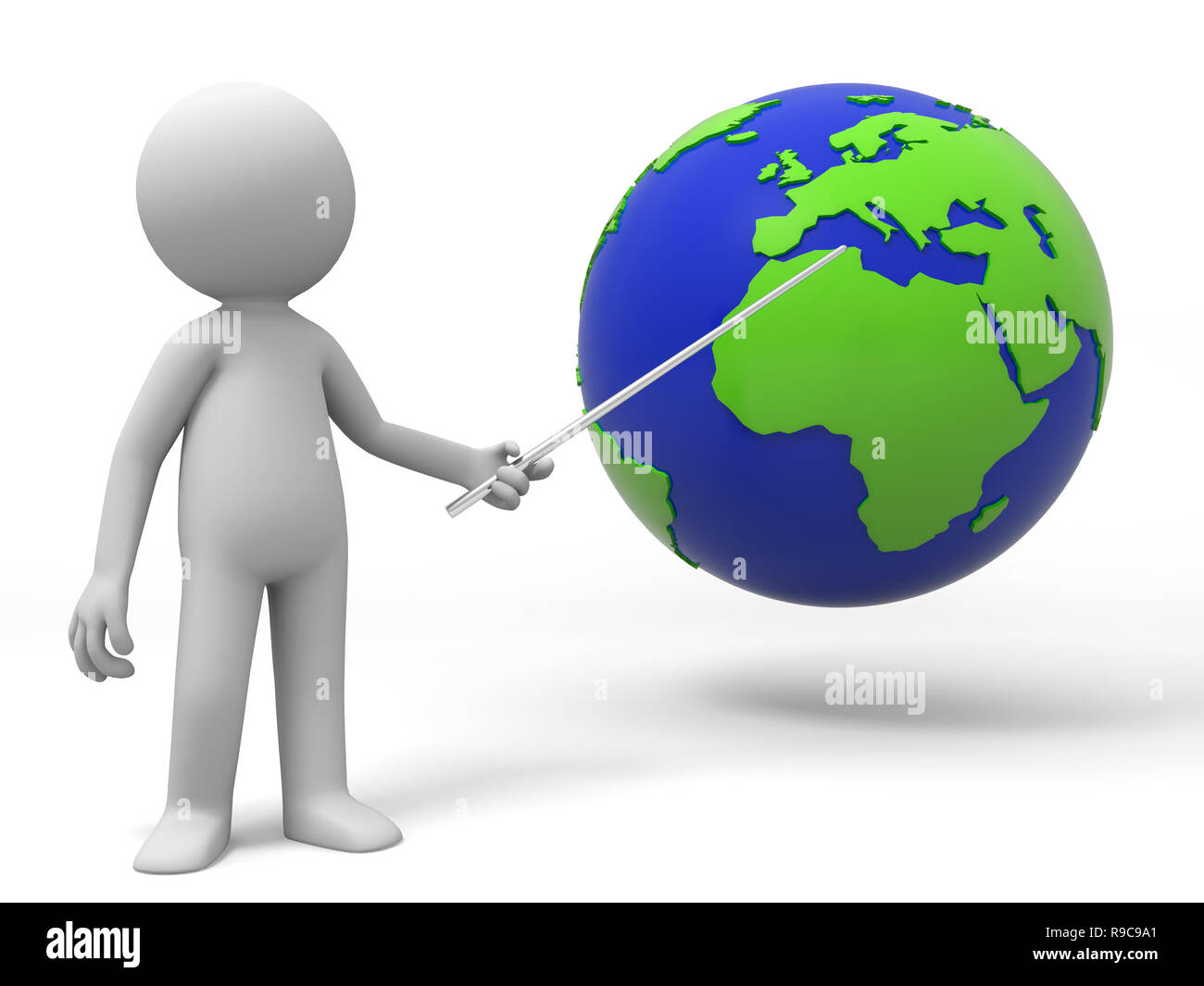A man is explaining the earth Stock Photo - Alamy