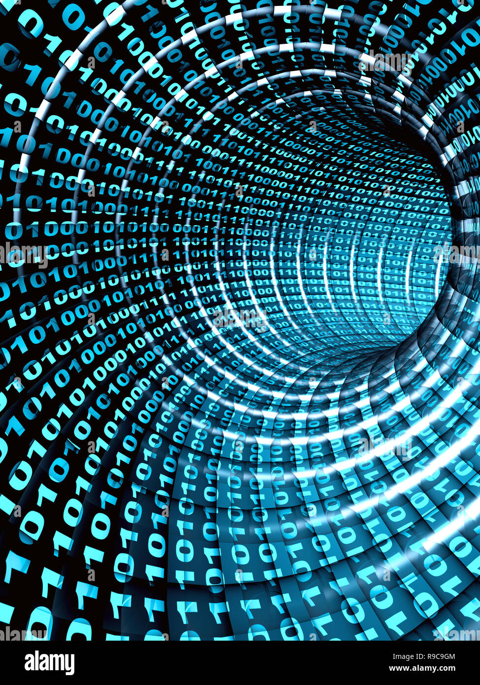 Internet concept - 3d abstract blue tunnel Stock Photo - Alamy