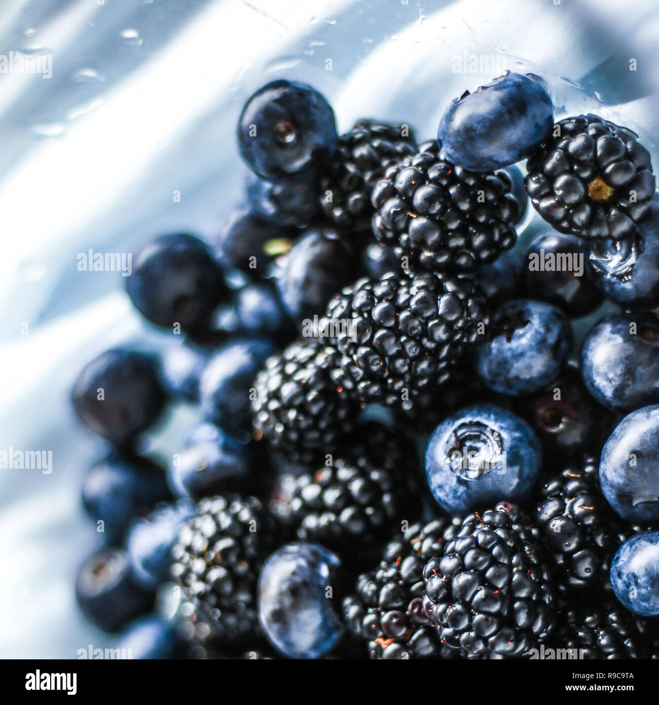bluberries and blackberries - fresh fruits and healthy eating styled ...