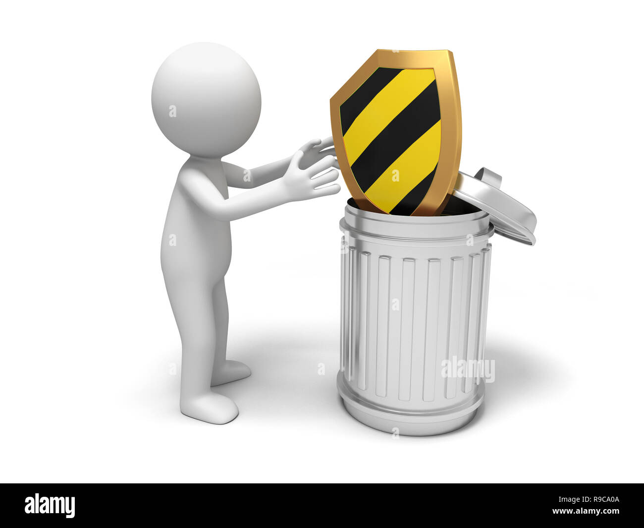 shield and trash can Stock Photo - Alamy