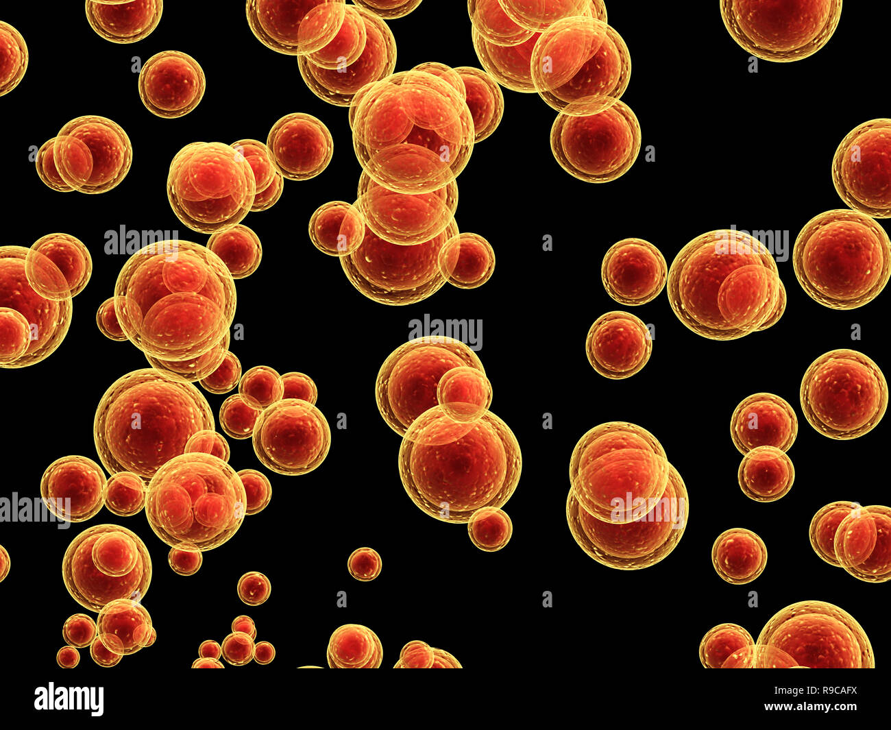 Colony of pathogen viruses. Isolated on black background Stock Photo ...