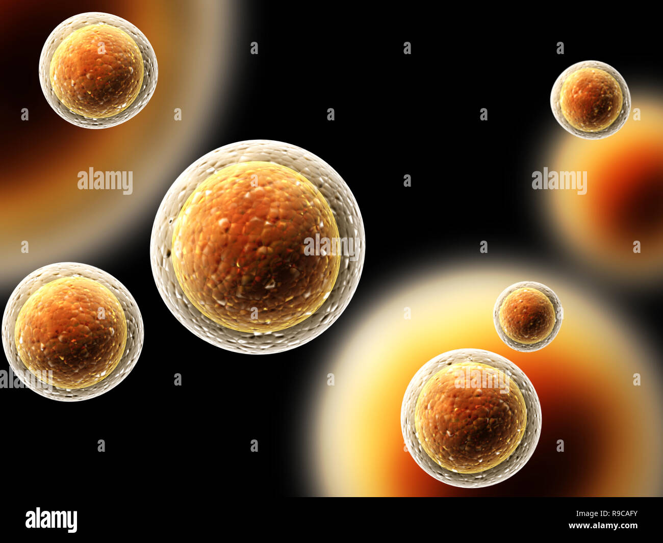 Colony of pathogen viruses. On black background. 3d Stock Photo - Alamy