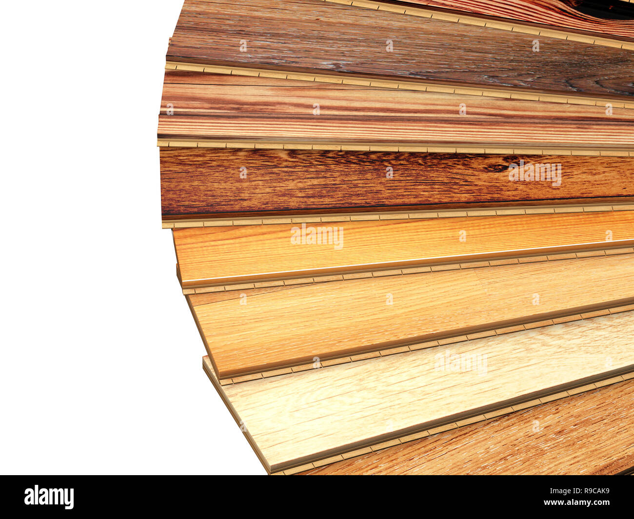 New oak parquet of different colors. Isolated on white background Stock ...