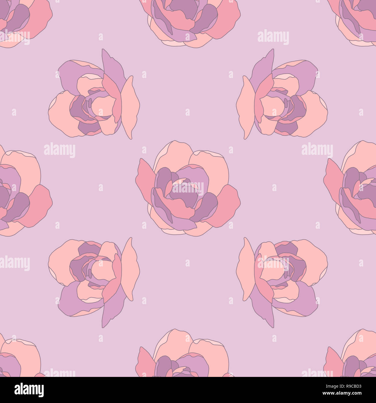 Light pink seamless floral pattern with pink roses graphic illustration ...