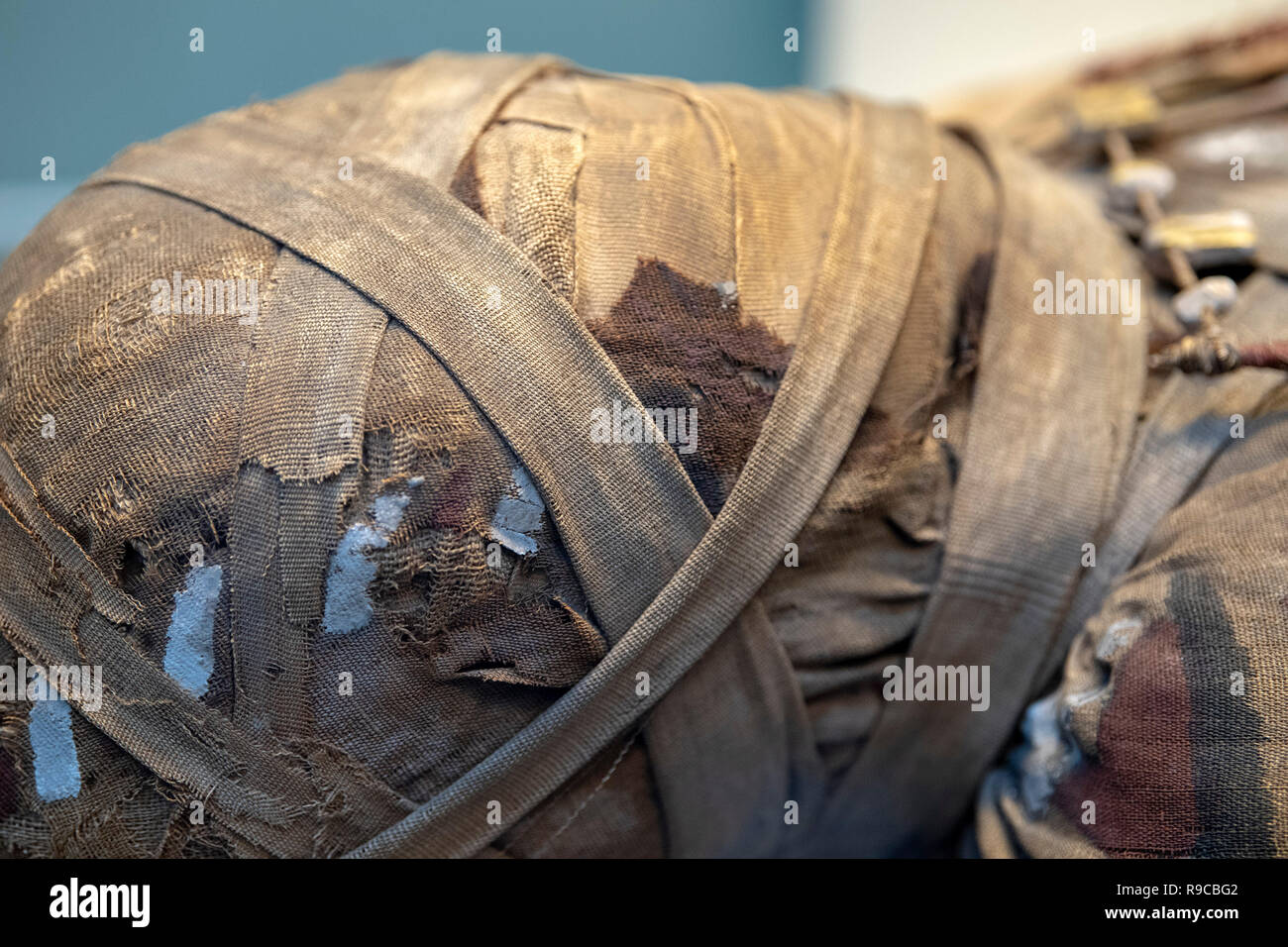 egyptian mummy head close up detail Stock Photo - Alamy