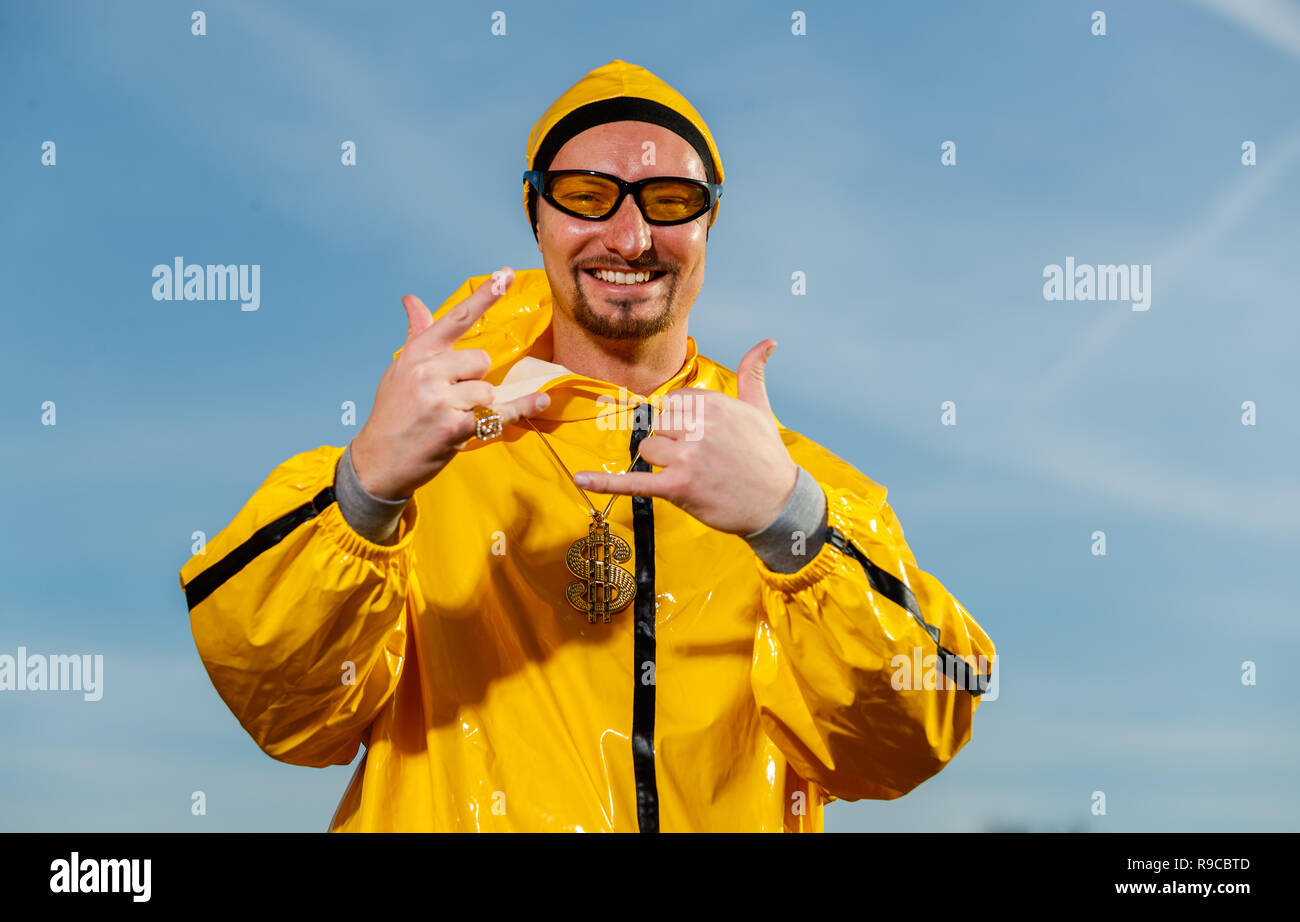 Darts fan Charles Cage from London poses for a photograph wearing his ...