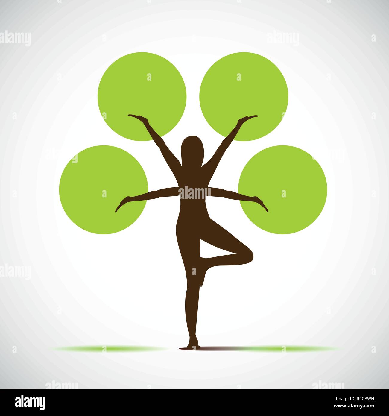 person standing in yoga tree position vector illustration EPS10 Stock ...