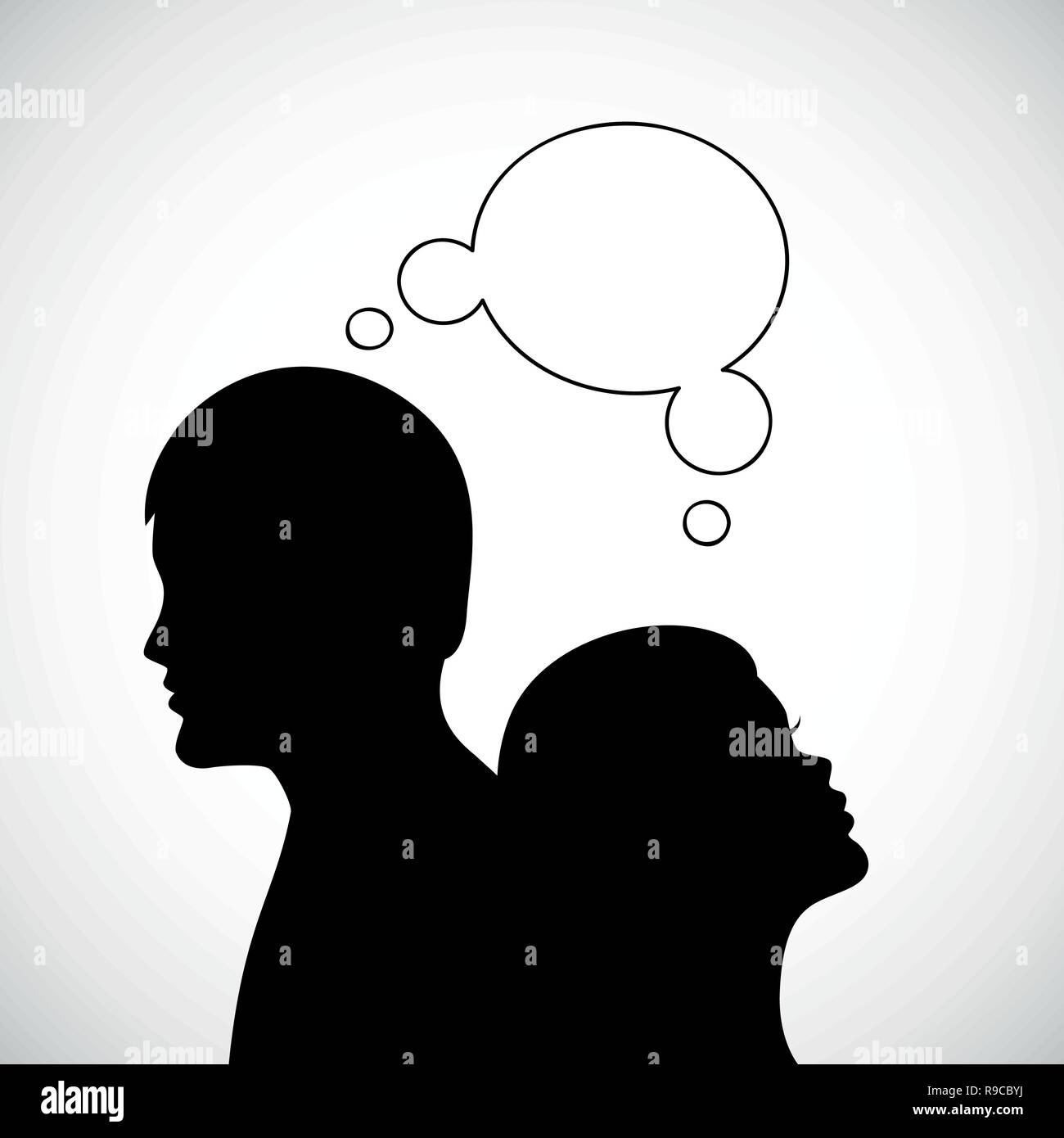 man and woman have same throught vector illustration Stock Vector Image ...