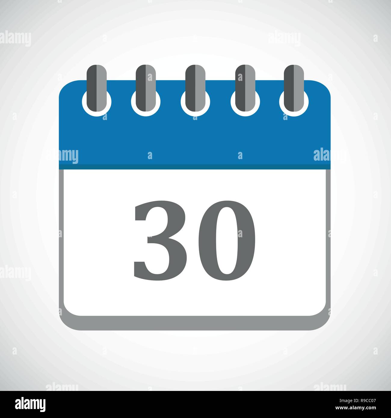 vector illustration of blue calendar 30 icon EPS10 Stock Vector Image ...