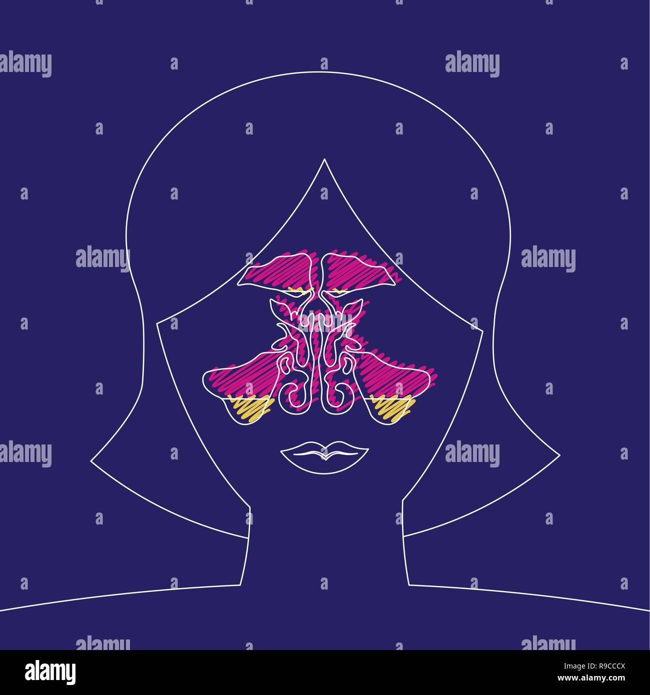Frontal sinus cavity Stock Vector Images - Alamy