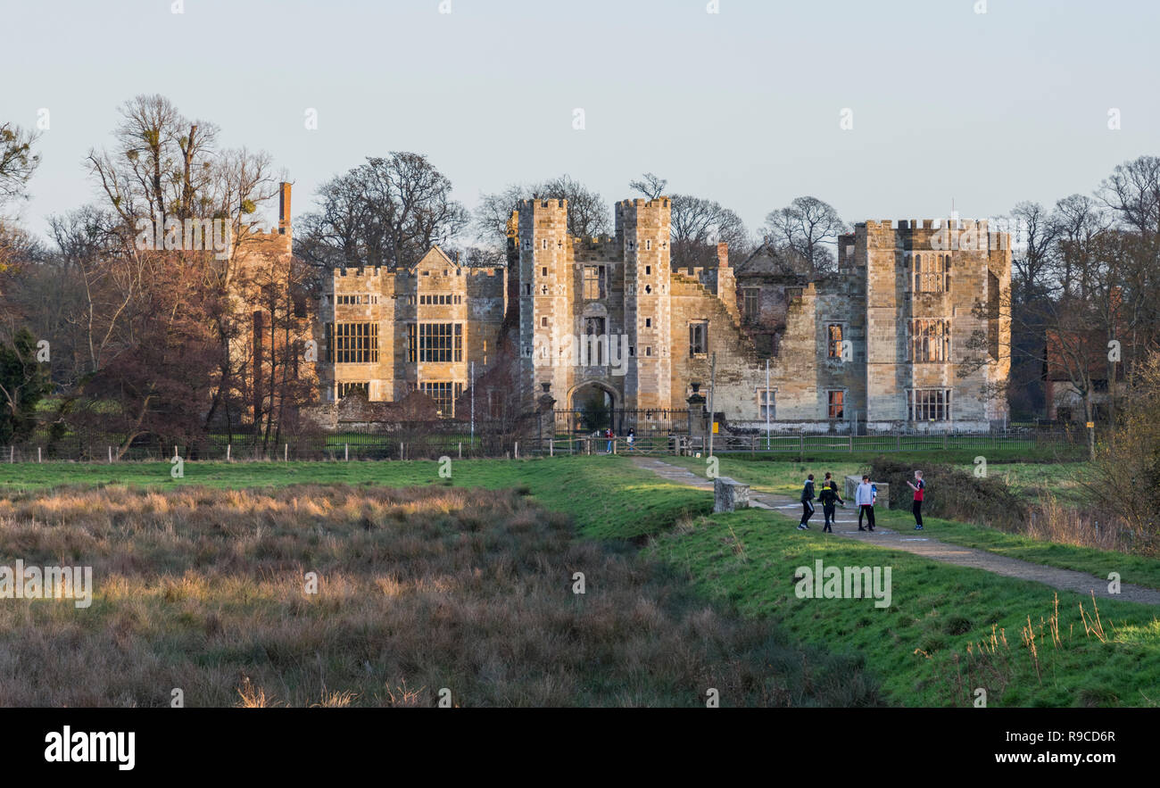 Cowdray Heritage ruins, remains of a Tudor House next to Cowdray House ...