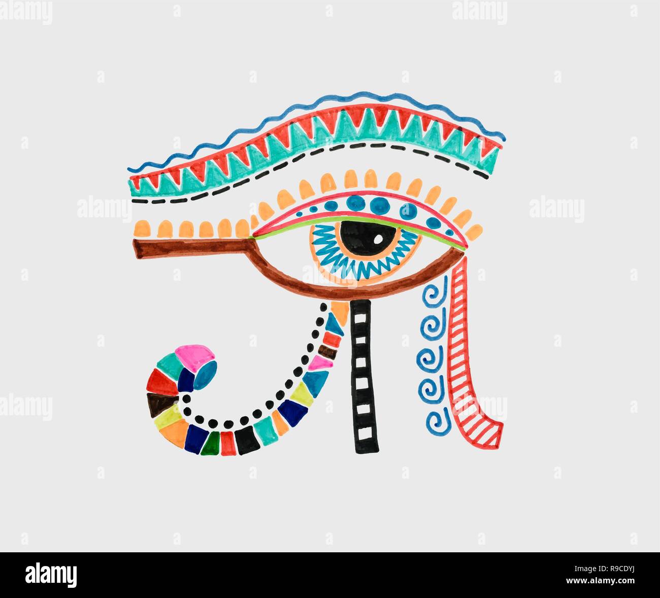 drawing of ancient egyptian moon sign - left eye of horus Stock Vector ...