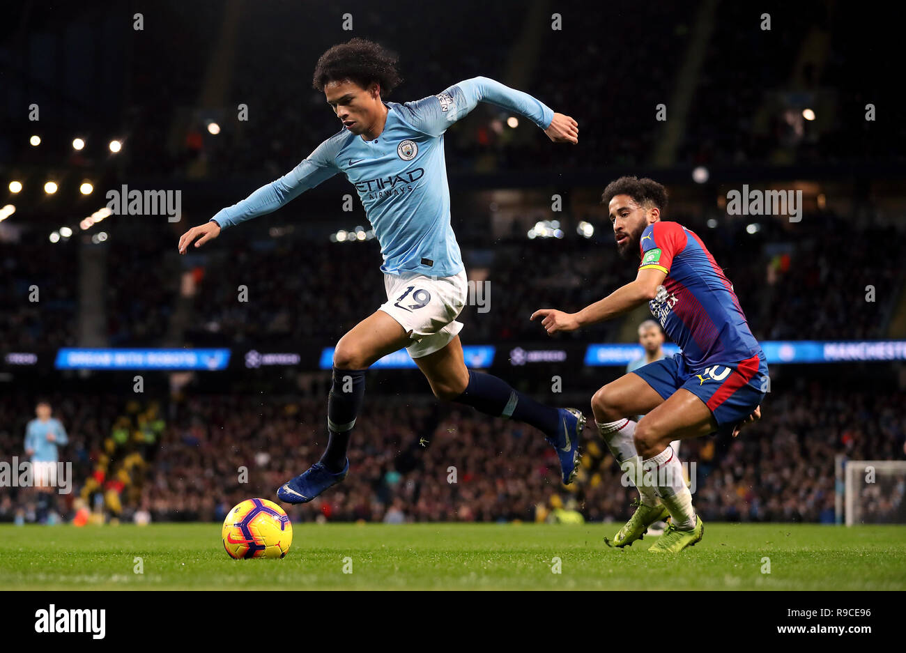 Manchester City's Leroy Sane gets away from Crystal Palace's Andros ...