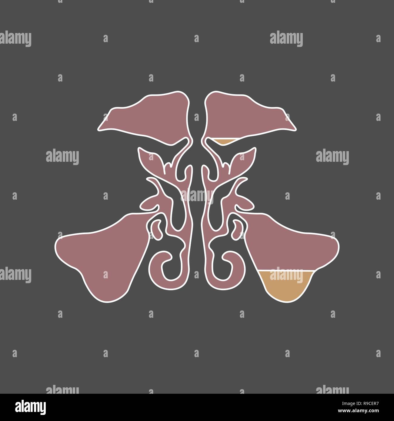 Flat style Maxillary sinus. Sinusitis. Sinus infection is inflammation ...