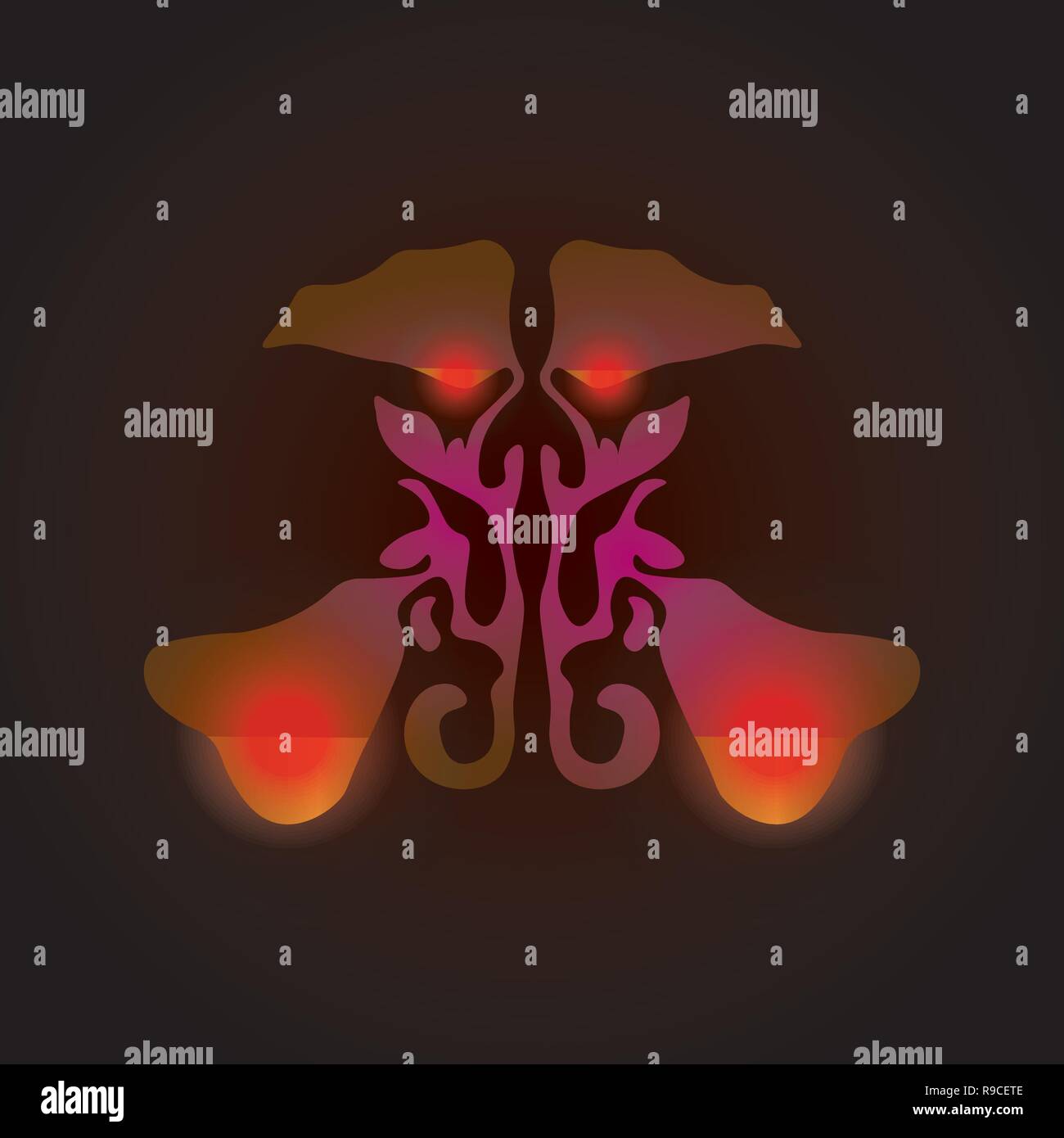 maxillary sinuses with a point of pain and inflammation.. Sinusitis ...