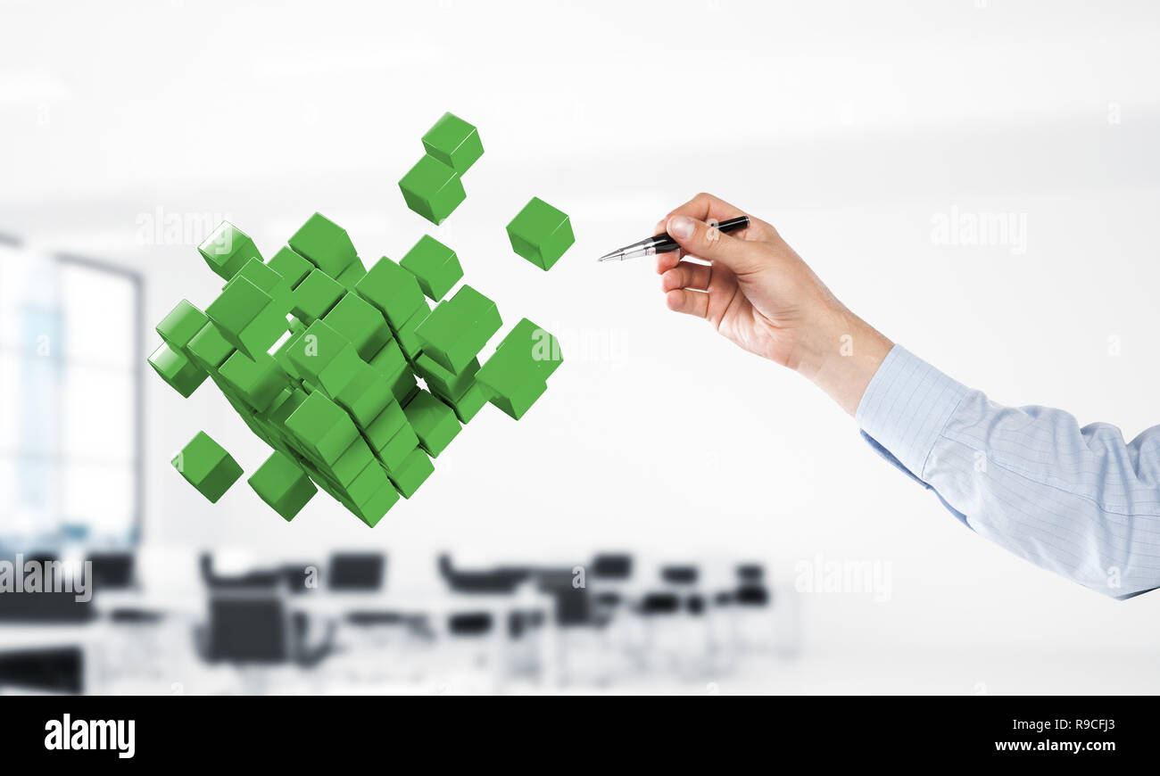 Integrating new technologies concept with cube figure floating i Stock ... Integrating new technologies concept with cube figure floating i Stock ...