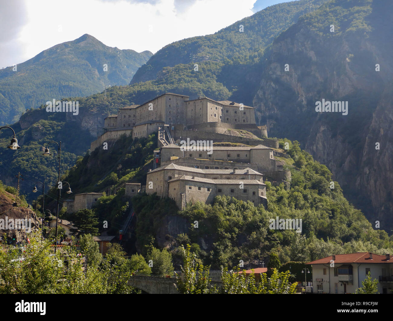 View of Fort Bard, Aosta Valley - Italy Stock Photo - Alamy