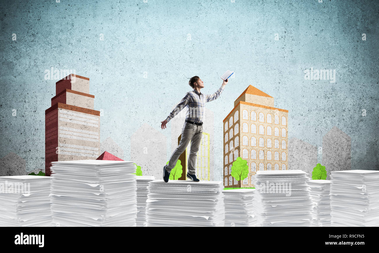 Study hard to become successful businessman Stock Photo - Alamy