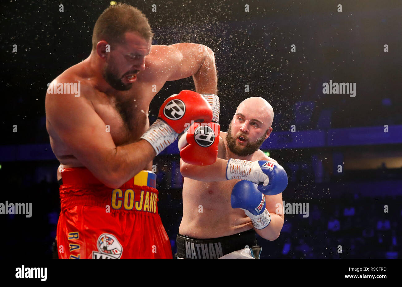 Nathan Gorman (right) and Razvan Conjanu in action in the WBC ...