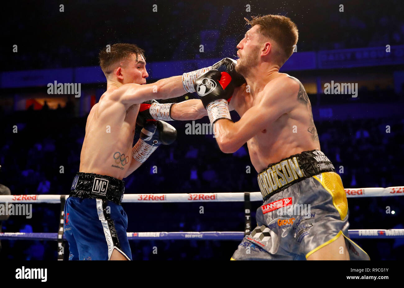 Michael Conlan (left) and Jason Cunningham compete in the WBC ...