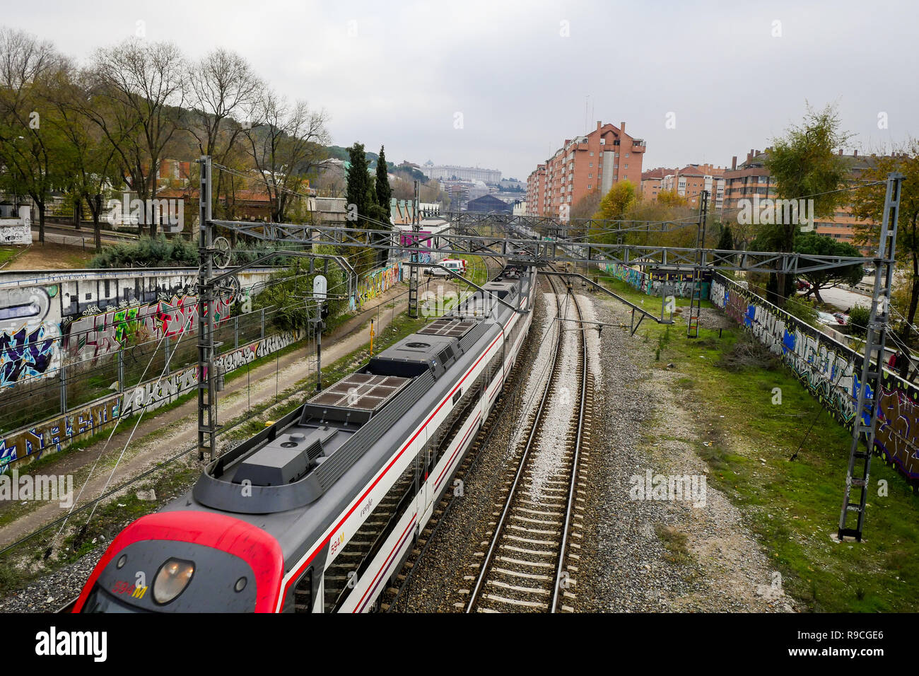 Railway lines near Principe Pio Station, Madrid, Spain Stock Photo - Alamy