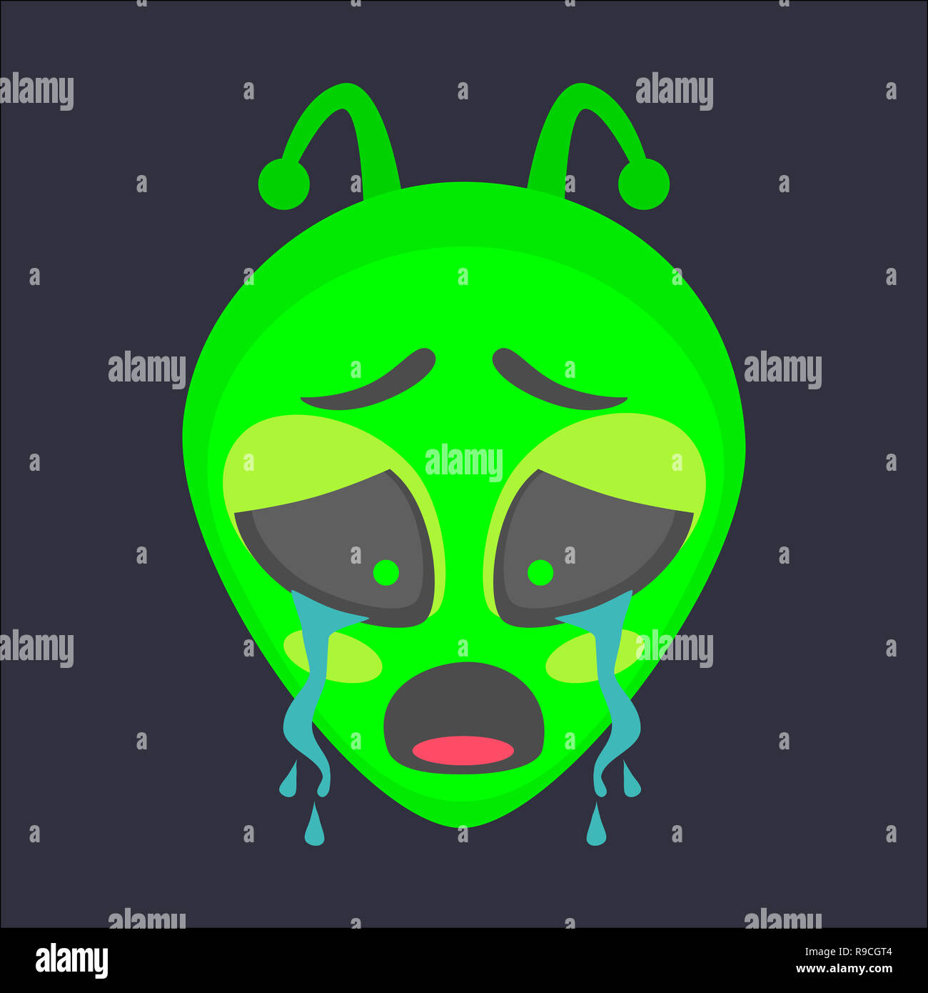 Alien head. Alien face emoji. Humanoid icon illustration Stock Photo ...