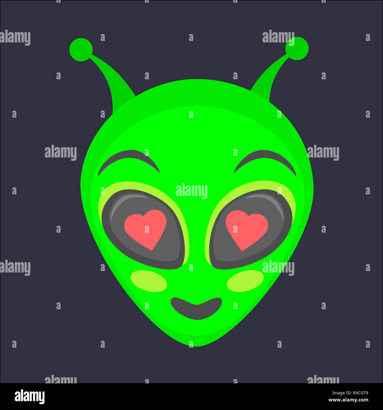 Alien head. Alien face emoji. Humanoid icon illustration Stock Photo ...