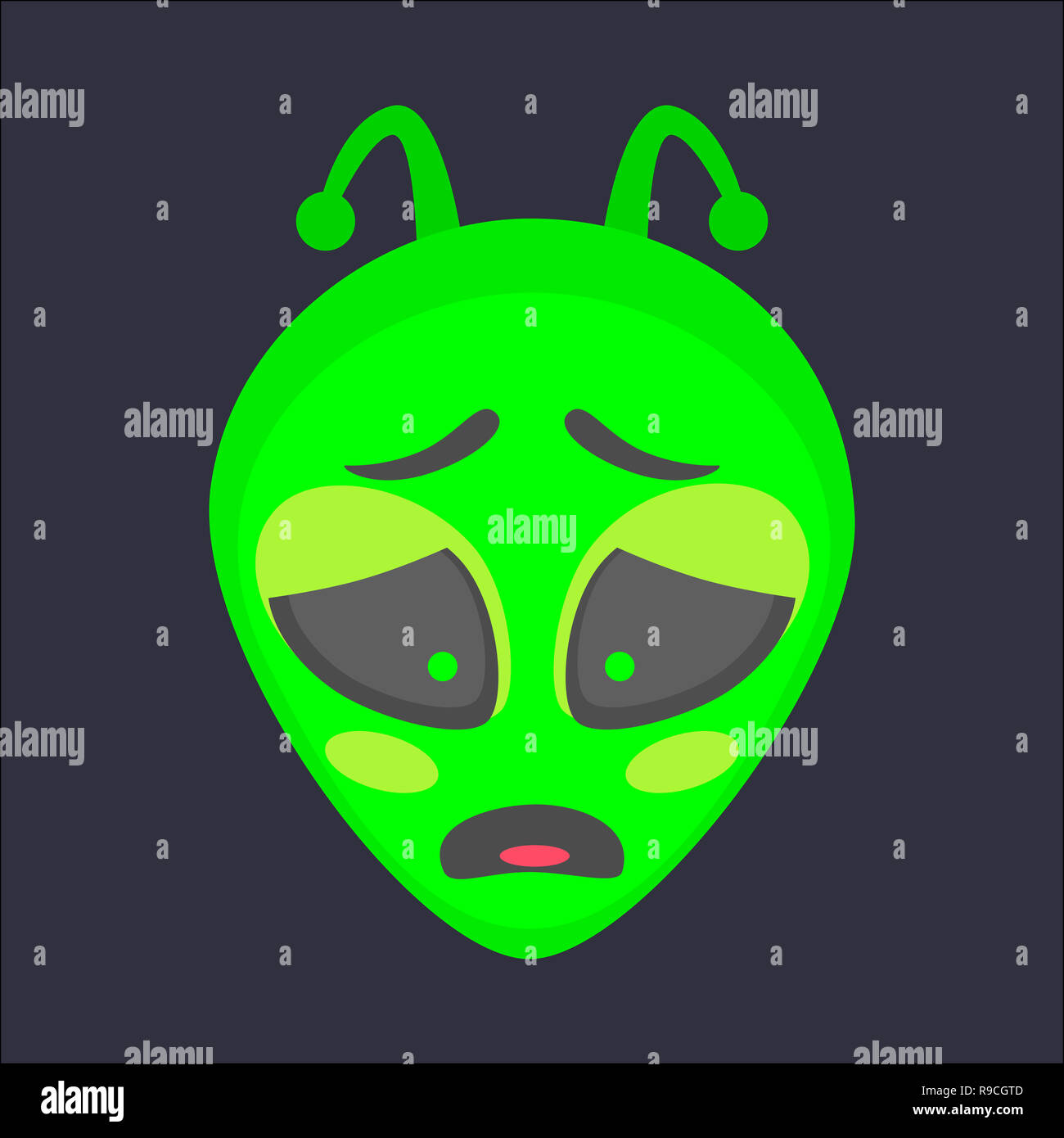 Alien head. Alien face emoji. Humanoid icon illustration Stock Photo ...