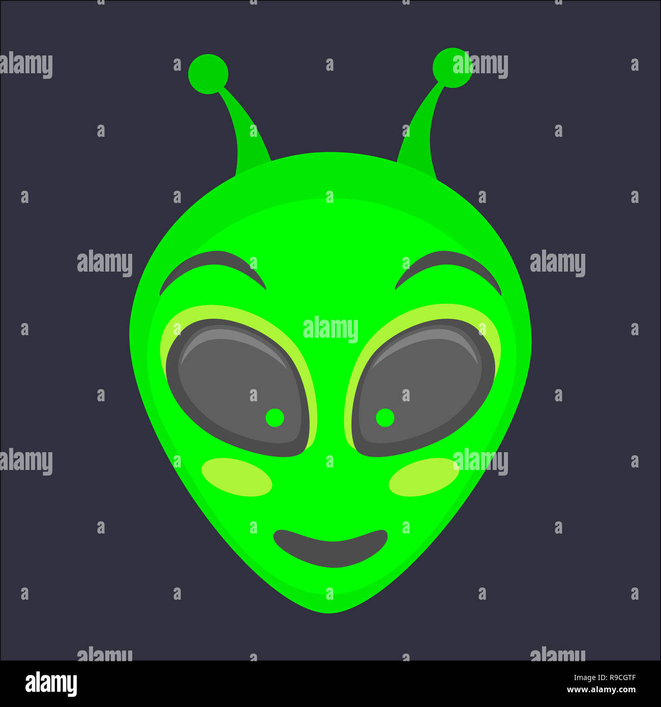 Alien head. Alien face emoji. Humanoid icon illustration Stock Photo ...
