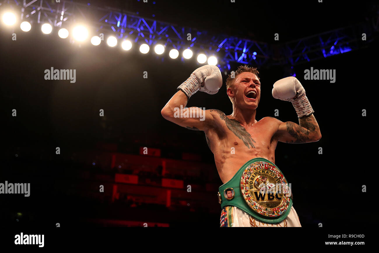 Charlie Edwards celebrates winning the WBC Flyweight Championship at ...
