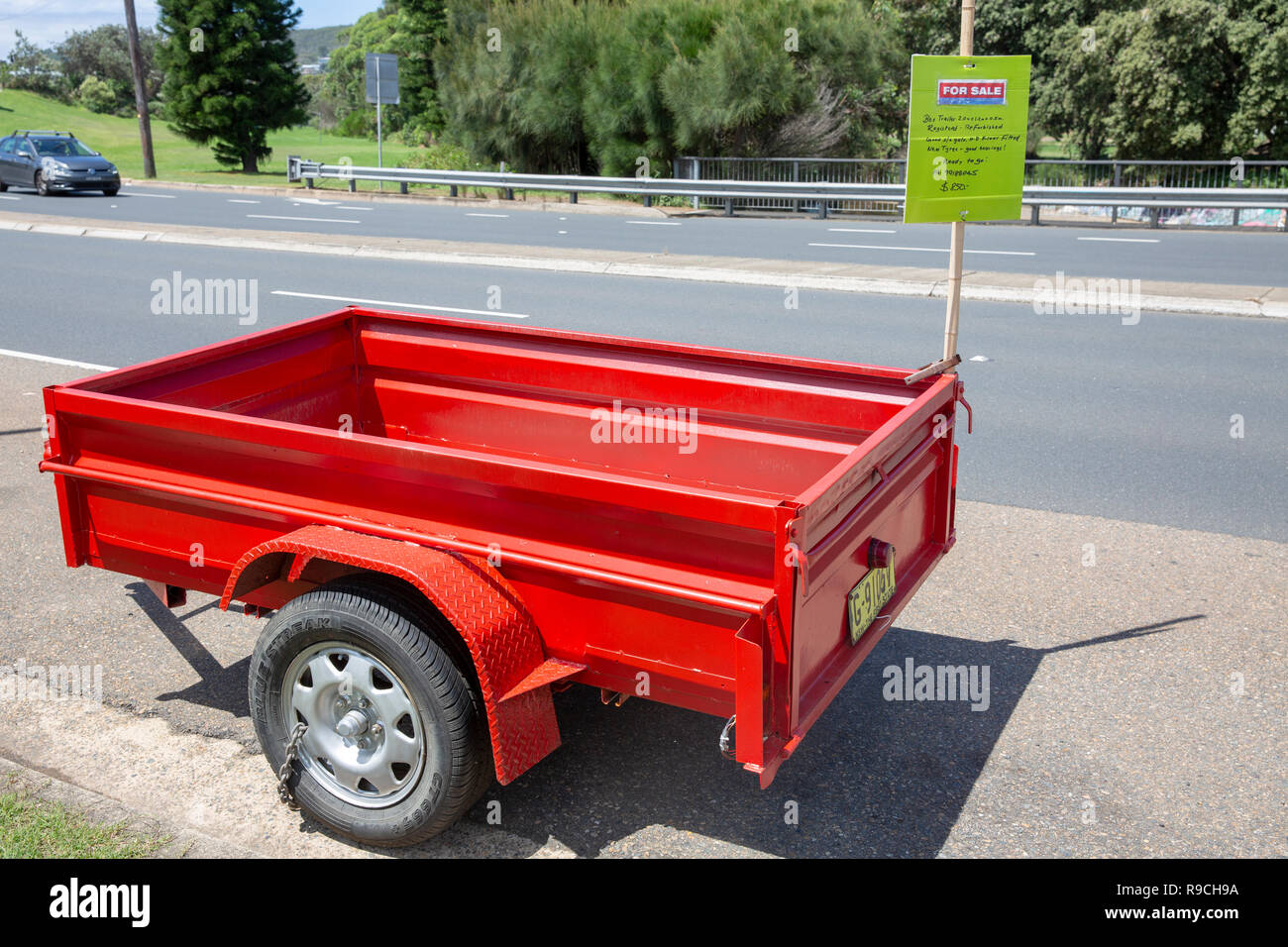Red box trailer parked in a Sydney street and it is for sale,Sydney ...