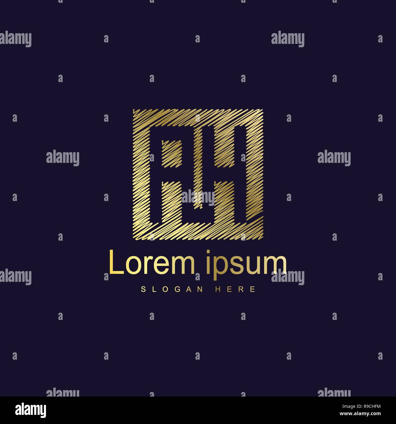 Initial Letter AH Logo Template Vector Design Stock Vector Image & Art ...